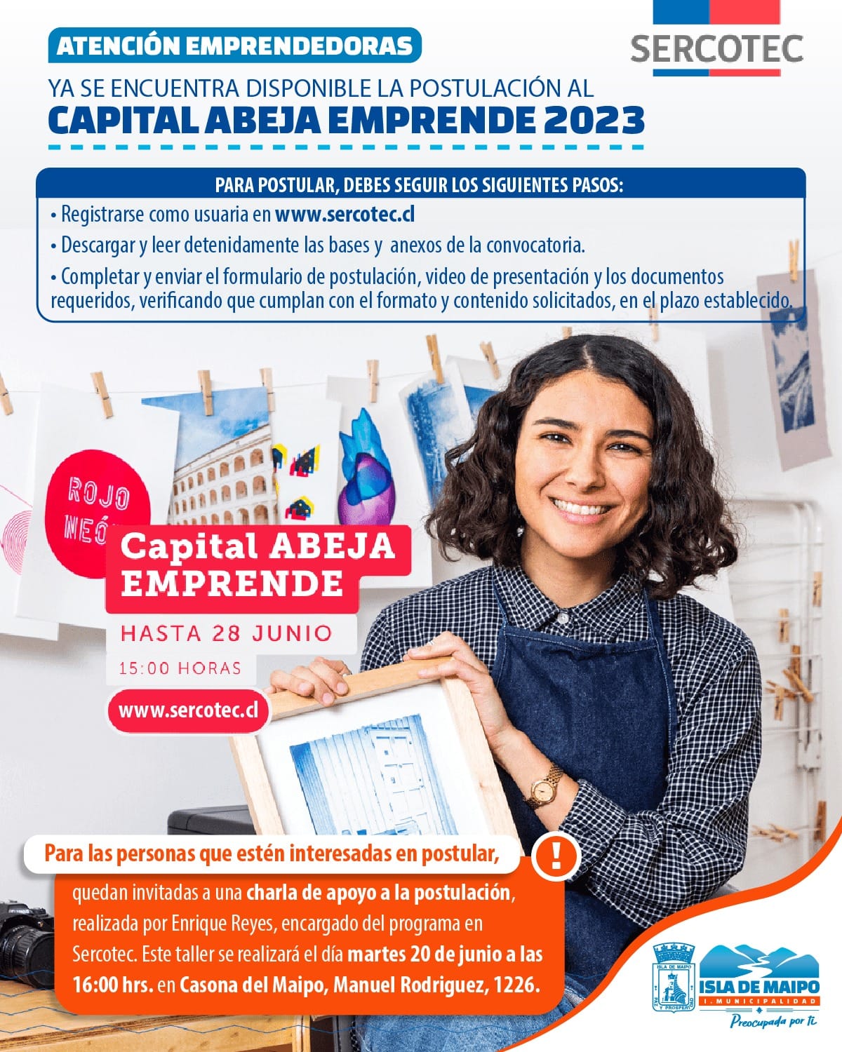SERCOTEC IMPARTIRÁ CHARLA EN ISLA DE MAIPO SOBRE “CAPITAL ABEJA EMPRENDE 2023” | Municipalidad ...